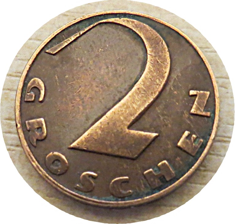 2 Groschen 1922, 1926, 1929, 1936 – 1. Republik Österreich ...