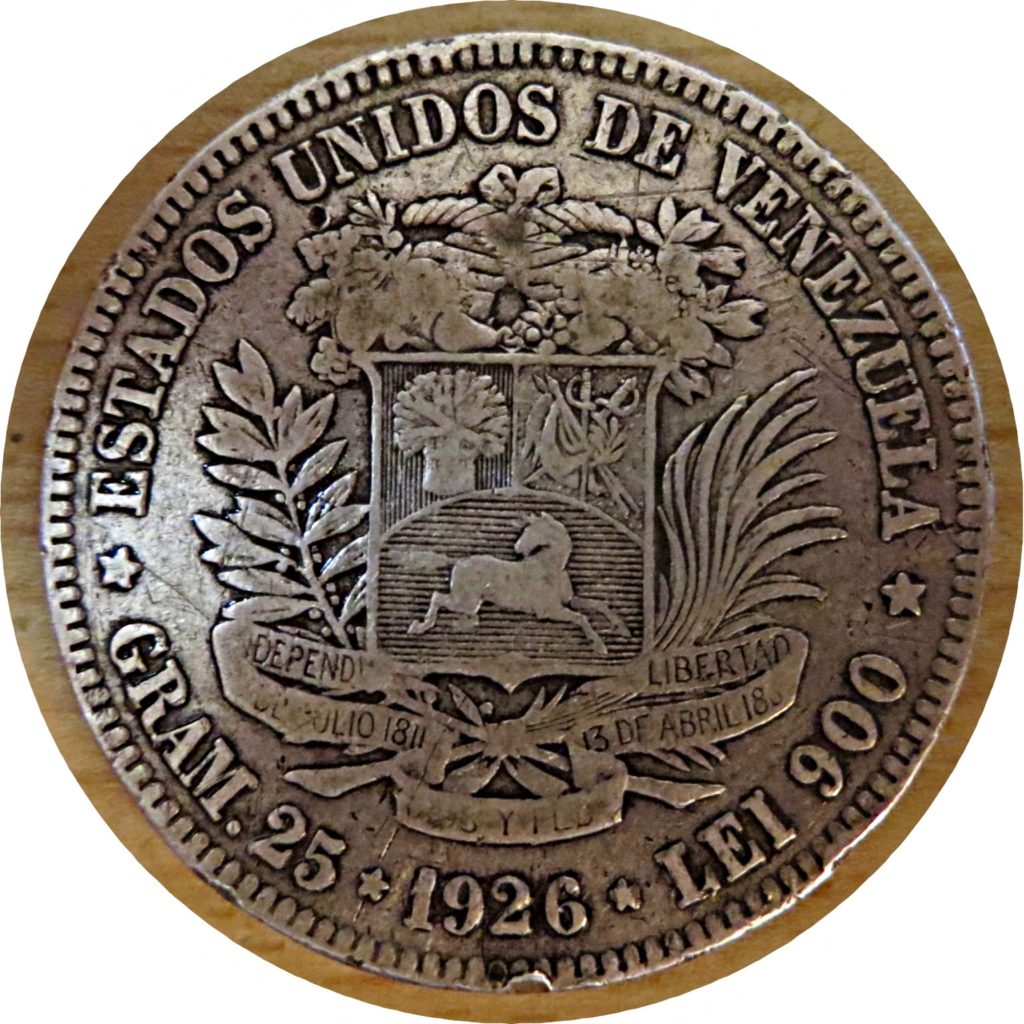 5 Bolivar 1926 Silber Münze Venezuela – SAMMLERCLUB / COLLECTORS CLUB ...