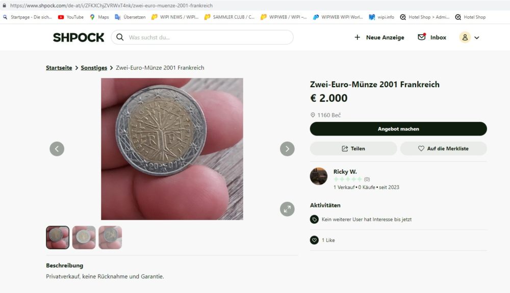 2 Euro 2000 Euro – SAMMLERCLUB / COLLECTORS CLUB / VINTAGE CLUB ...